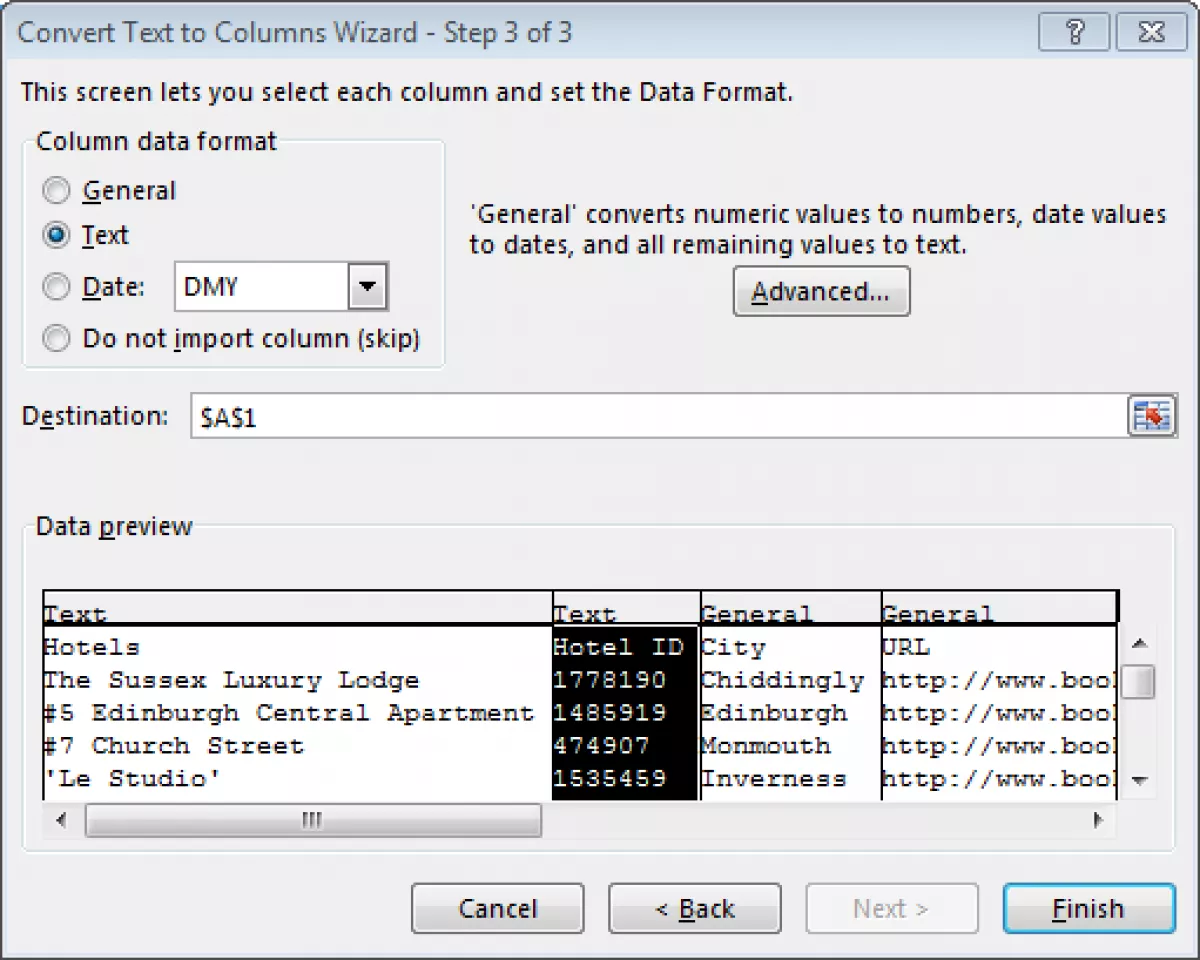 Paste CSV Into Excel