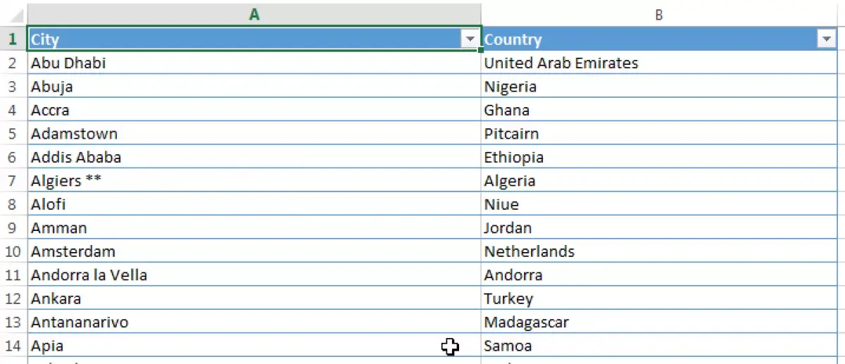Excel Wildcard Filter