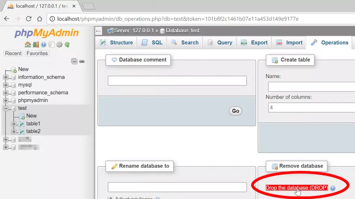 How To Delete A Database In PHPMyAdmin