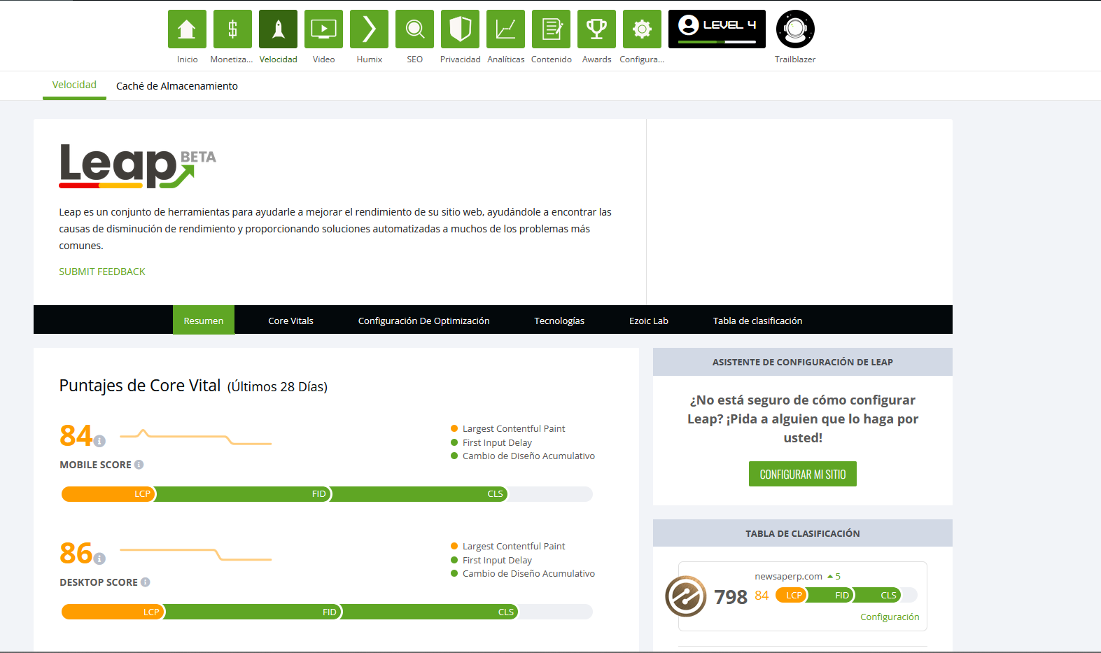 Ezoic LEAP: descripción general de una nueva herramienta de velocidad ...