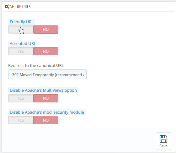 Prestashop 1.6 activate friendly URL – YB Digital