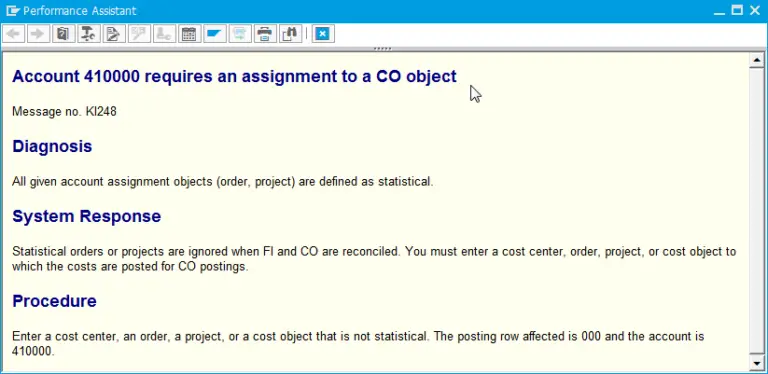 Sap Solve Ki248 Account Requires An Assignment To A Co Object Ybdigital