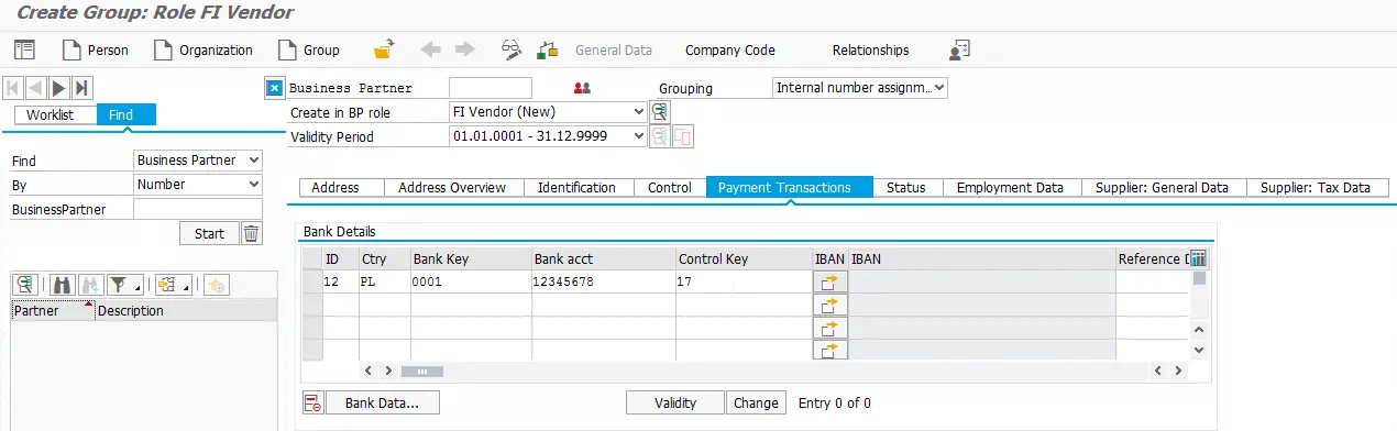 SAP S/4 HANA ECC6.0 Create a Business partner in new BP transaction ...