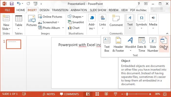 How to insert / include an Excel spreadsheet in a Powerpoint ...