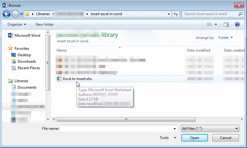 How to insert / include an Excel spreadsheet in a Word document – YB ...