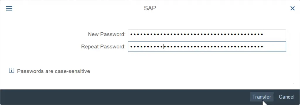 SAP password change – YB Digital