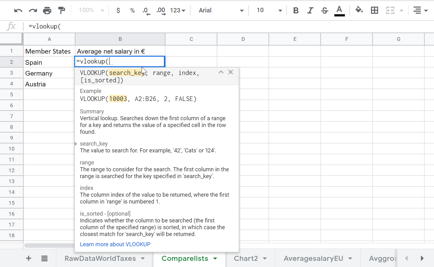 Vlookup Google Sheets International Business Consulting